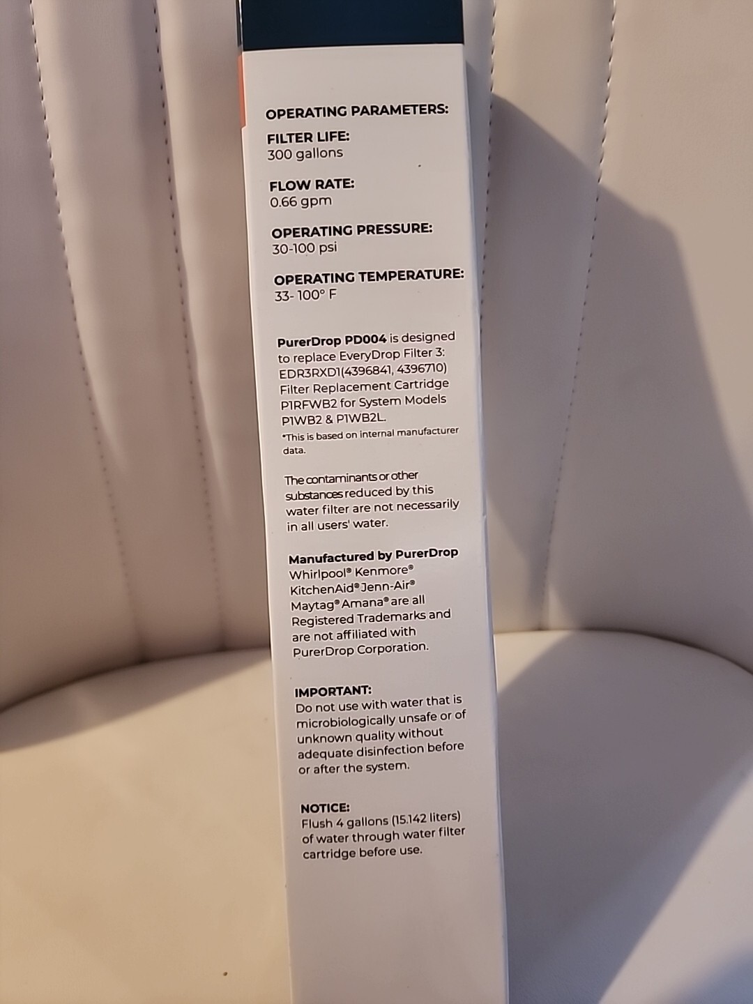 2 Purer Drop PD004 Replacement Water Filter # 3 Type Refrigerator ...