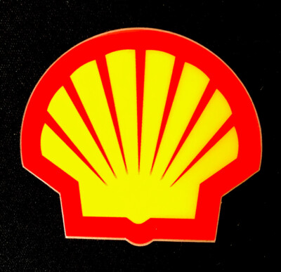SHELL GASOLINE STICKER “ORIGINAL LOGO” 2 1/2 X 2 1/4“ THICK & DOUBLE ...