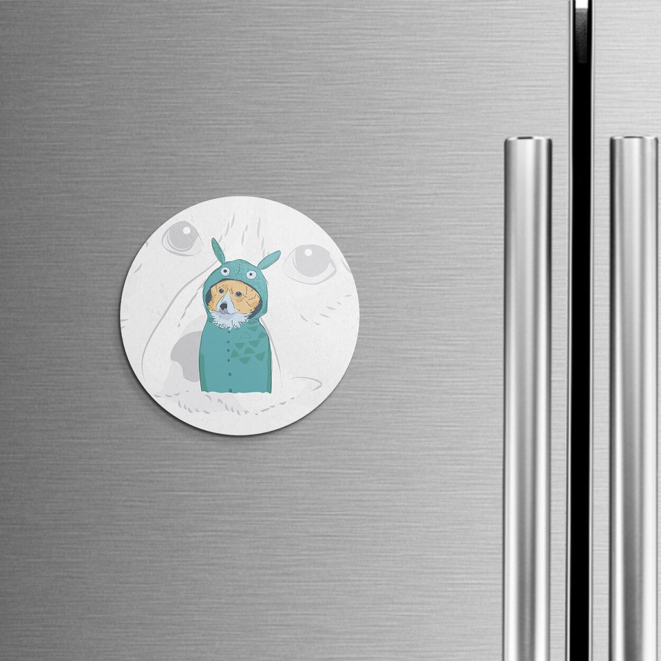 Dog Furry Art Animal | 4'' X 4'' Round Decorative Magnet | eBay