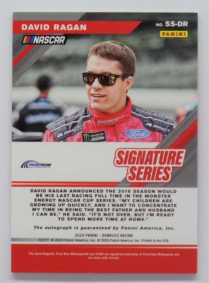 2020 Donruss David Ragan 12/25 Signature Series Holo Gold #4 | eBay