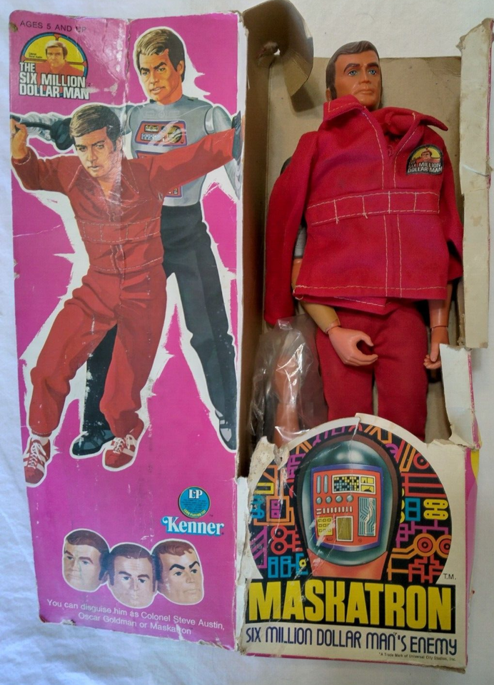 Vintage MASKATRON 1976 Kenner Six Million Dollar Man 12" Action Figure ...