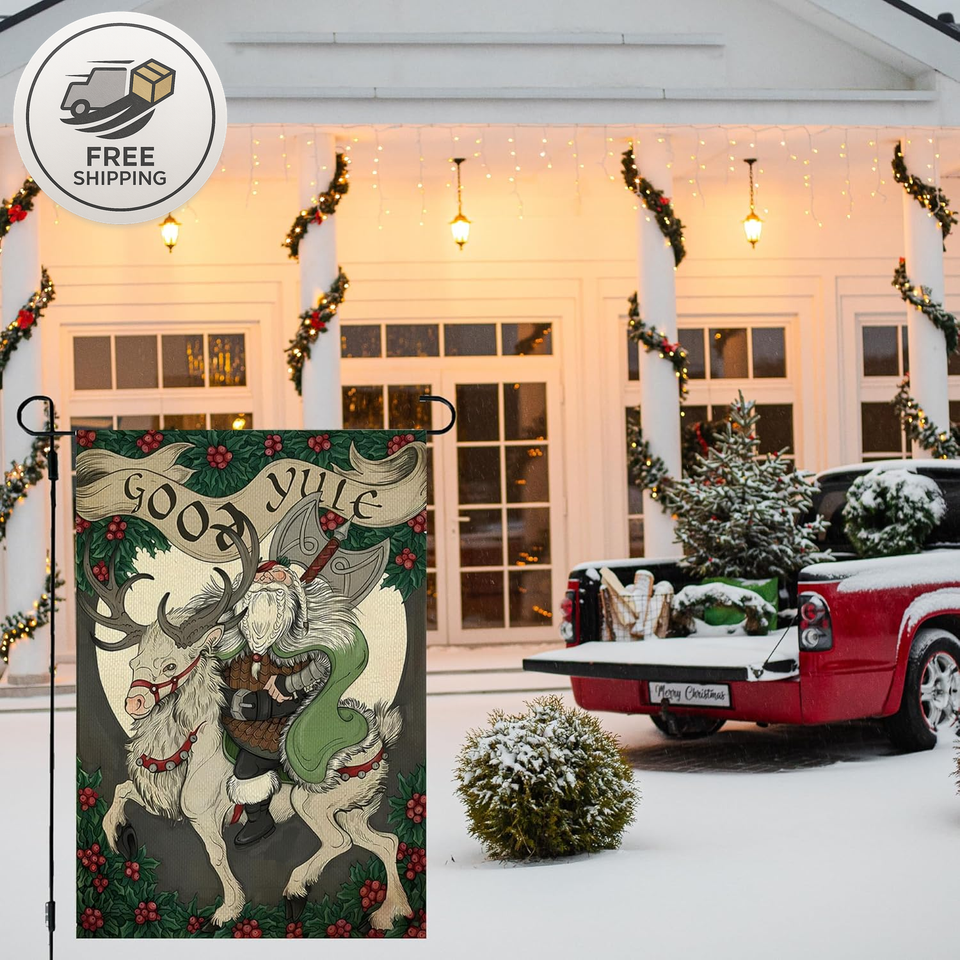 Christmas Decorations Yule Garden Flag Pagan Christmas Garden Sign ...