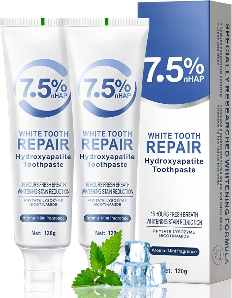 2Pcs Hydroxyapatite Toothpaste Uk,Hydroxyapatite Toothpaste 7.5 for ...