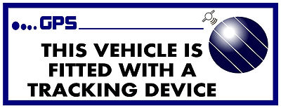 5 X QTY 120 x 45 mm TRACKING DEVICE FITTED PRINTED STICKER CAR BUS ...