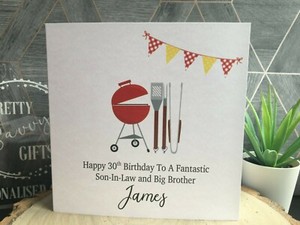 Personalised Handmade BBQ Birthday Card - Mens Birthday - Barbeque ...