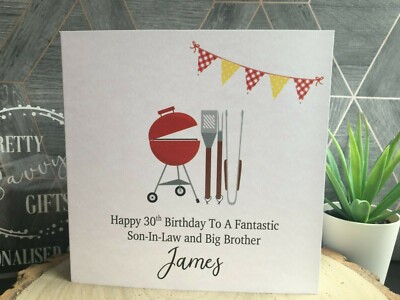 Personalised Handmade BBQ Birthday Card - Mens Birthday - Barbeque ...