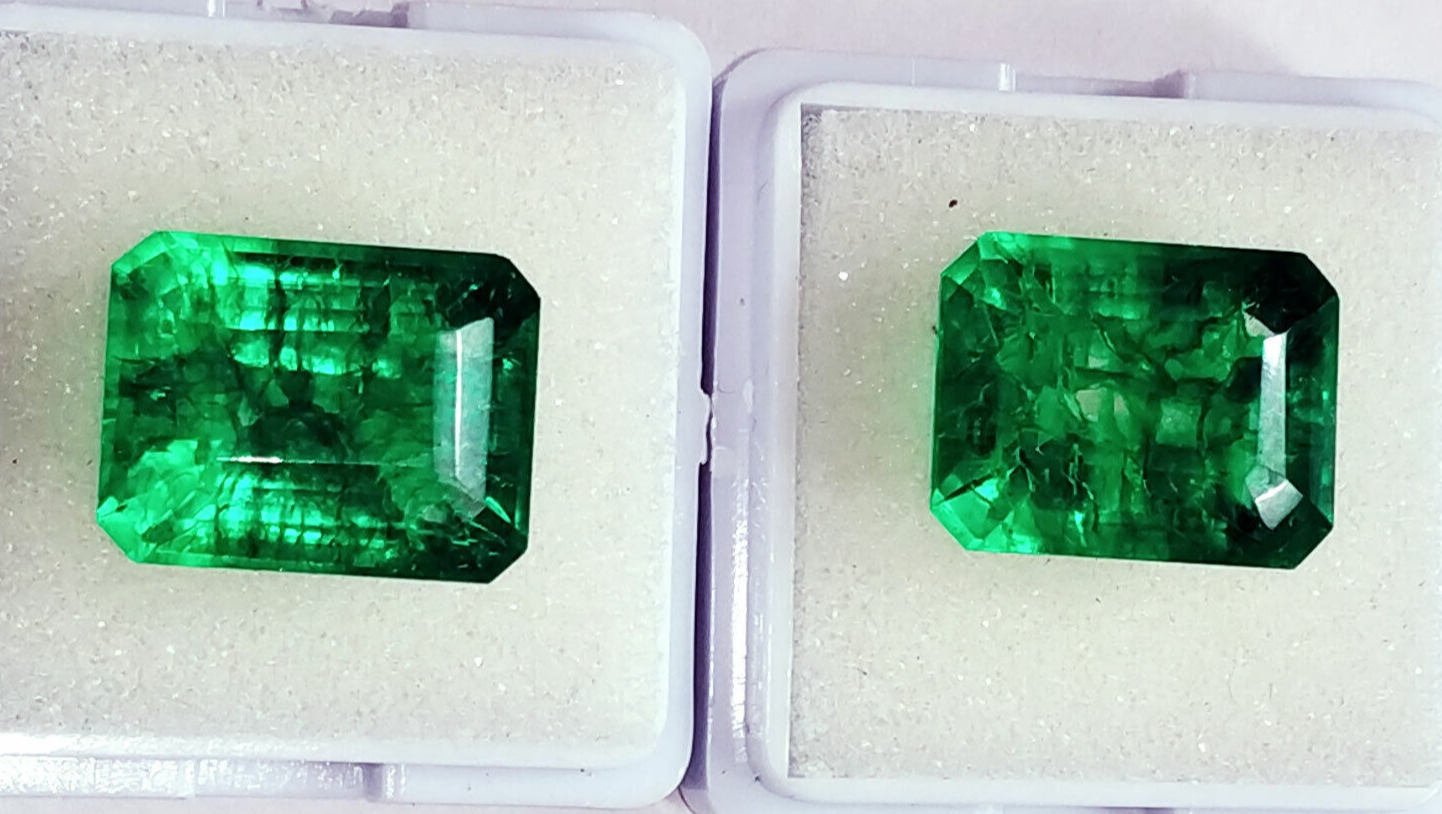 Natural Emerald Loose Gemstone Emerald Cut Certified 8 to 10 Ct Pair ...
