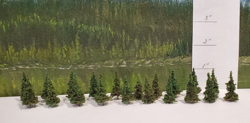 MOOSE CREEK TREES - Fir / Pine Trees (1" x 20 Trees) Model Trees - HO N ...