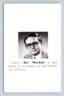 Ray Marshall-Professor of Economics University of Texas Photo Postcard ...