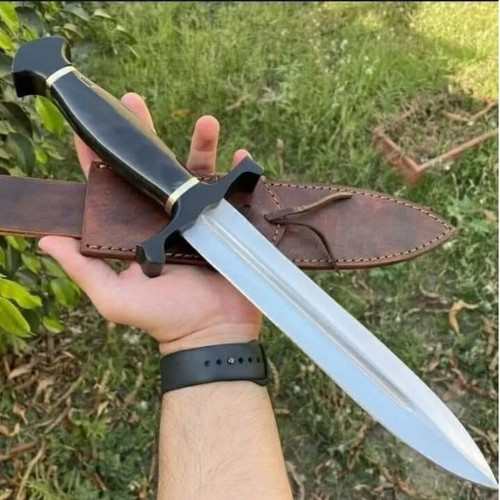 Dagger Knife Custom Handmade Double Edge Knife D2 Tool Steel Survival ...