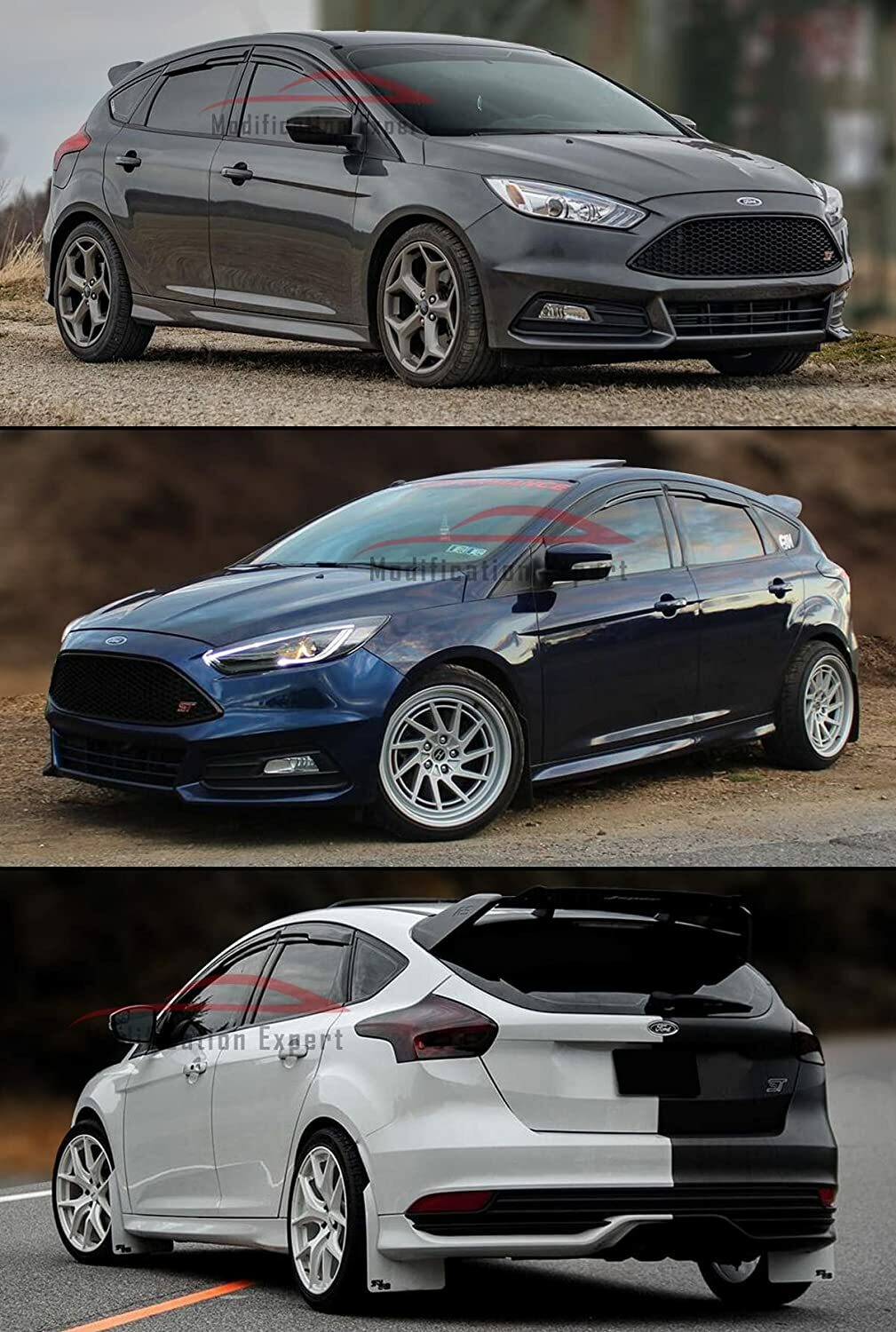 For 2012-18 Ford Focus Hatchback Window Visor Rain Guards Shade Wind ...