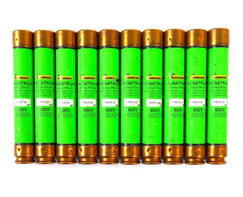 Bussmann FRS-R-20 Dual Element Time Delay Fuse 600VAC 20A (Lot of 10 ...