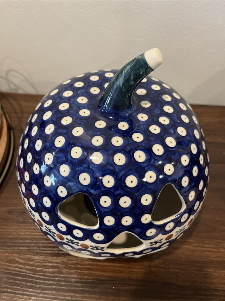 NATURE Polish Pottery BIG 10” Original KALICH Ceramic Pottery Pumpkin ...
