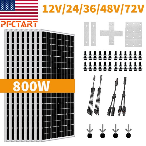 800W Solar Panel kit 12V/24V/36V/48V/72V for Homes RV Trailer Battery ...