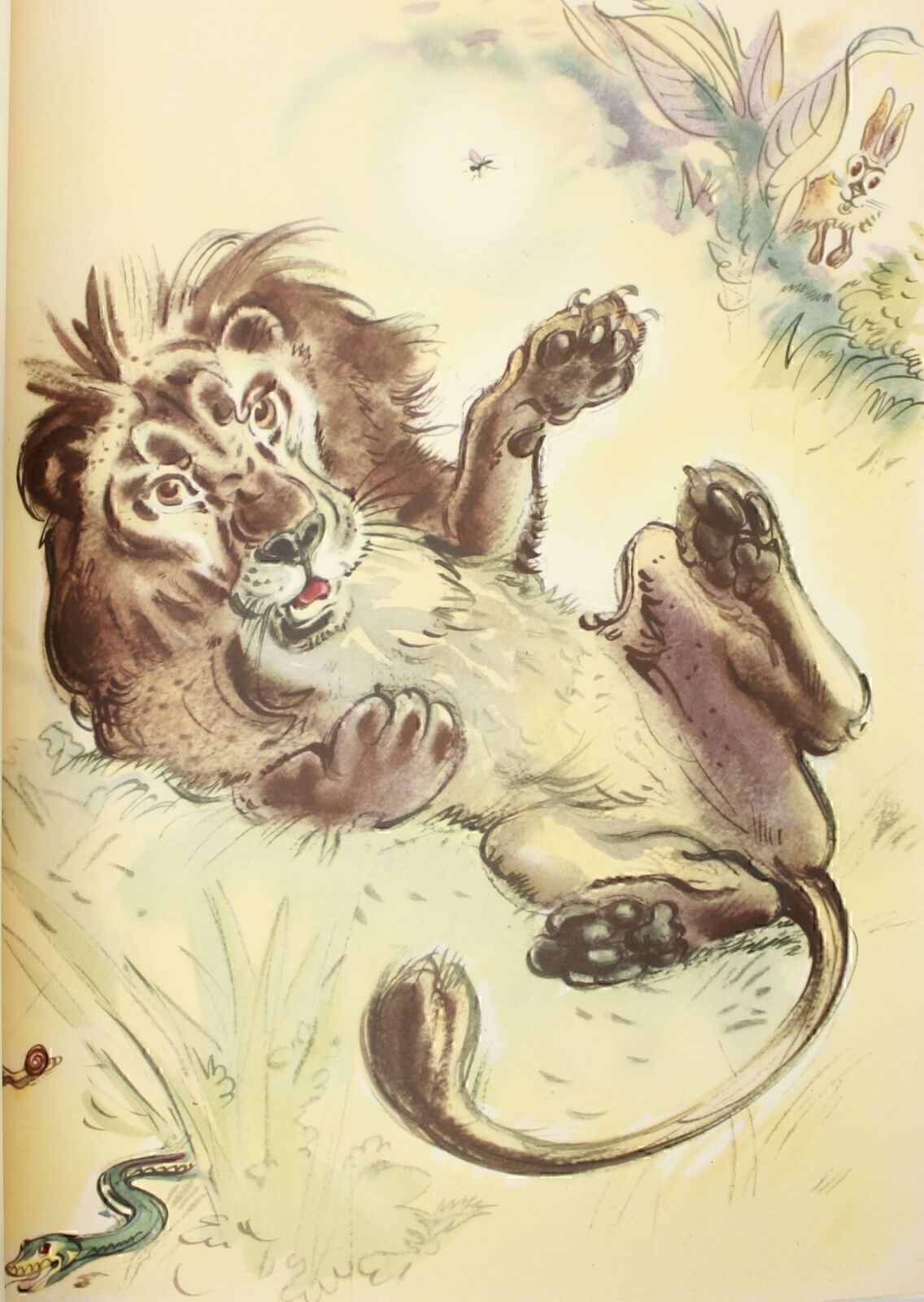 Vintage FRENCH Book Fables Fontaine Childrens Illustrated Art ANDRE PEC ...