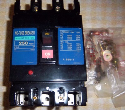 NEW Mitsubishi No-Fuse NF250-CS 250 AMP 600VAC 3 POLE Circuit Breaker ...