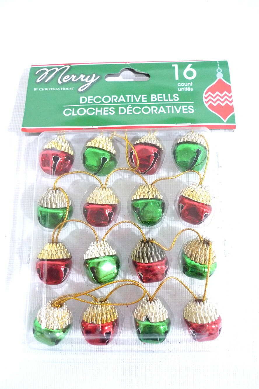 16 Decorative Mini CHRISTMAS BELLS Red & Green NEW | eBay