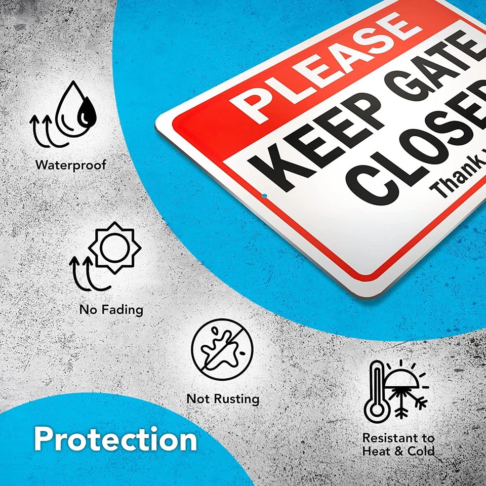 2 PC Please Keep Gate Closed Sign, Please Close Gate Sign, Keep Locked, 7 x 10 | eBay