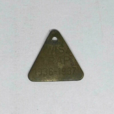 Vintage 1936 - 1937 Wisconsin Trap Tag Trapping Hunting License..Free ...
