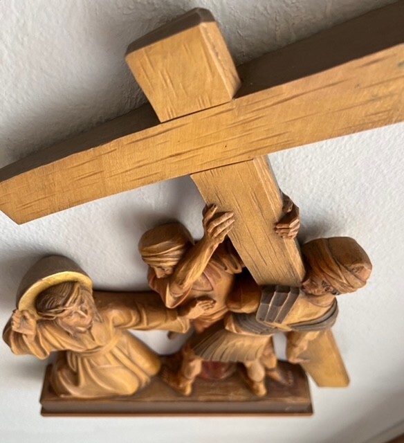 Hand-Carved Italian Wood Religious Scene - The Cross and Stations of ...