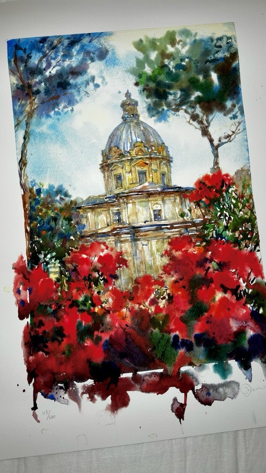 Signed Devon Rodriguez - Watercolor Print Series: Roman Forum (Limited ...