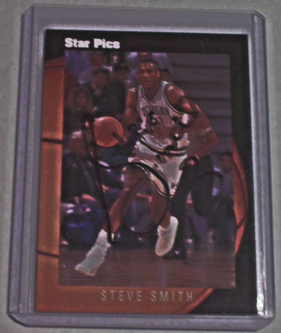 1991 Star Pics Autograph Steve Smith Michigan State Heat Hawks Spurs ...