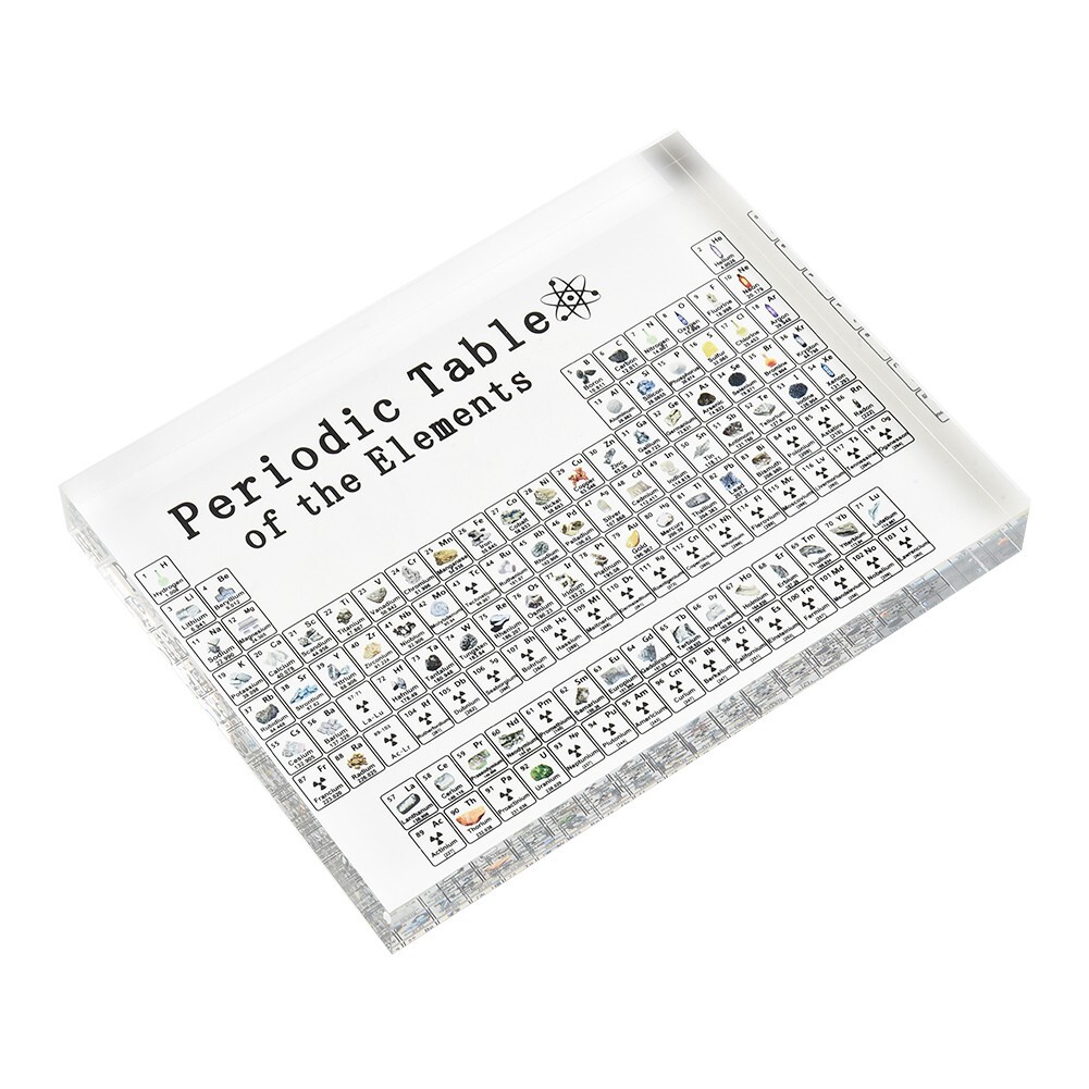 Real Elements Periodic Table with Clear Acrylic Display for Chemistry ...