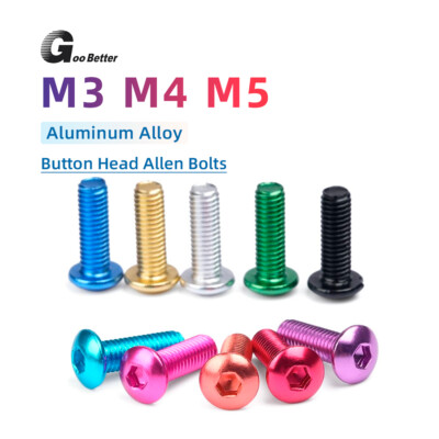 10PCS Aluminum Alloy M3 M4 M5 Colourful Anodizing Hex Socket Button ...