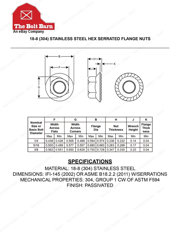 (10) 3/8-16x3/4 Stainless Steel Serrated Flange Bolts Scews & (10) 3/8 ...