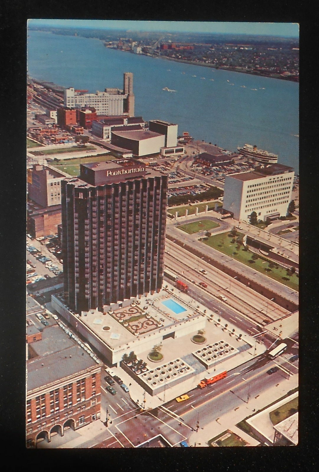 1960s Aerial View Hotel Pontchartrain Two Washington Blvd. Truck Bus ...