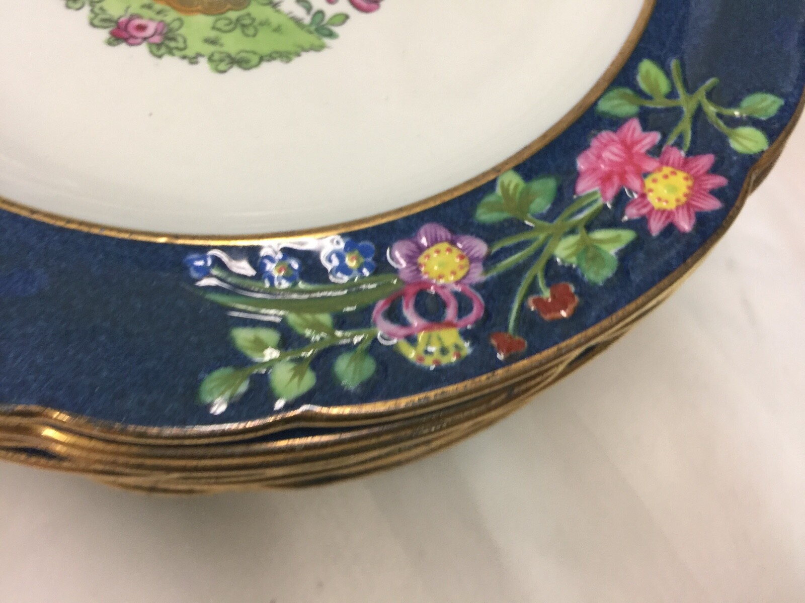 Antique Copeland Spode 32 Pieces Blue Embossed Flowers Circa 1900 | eBay