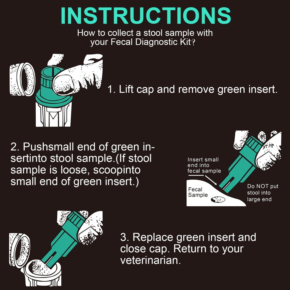 12pcs Fecal Diagnostic Kit, Animal Pet Stool Sample Collection Kit Cat ...