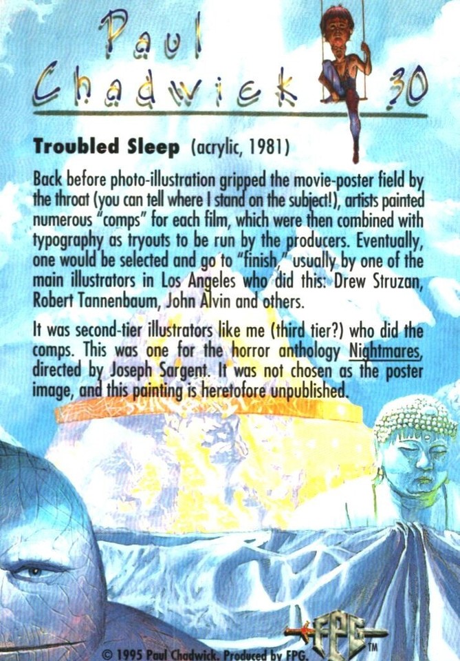 #30 Troubled Sleep, Paul Chadwick Fantasy Art Trading Card | eBay