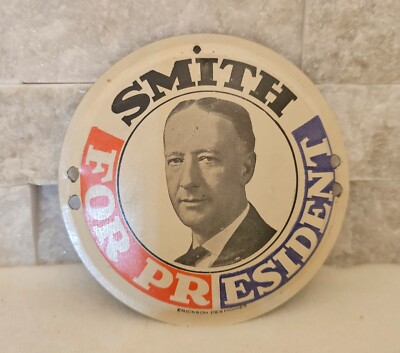 1928 Al Smith For President Large 4" Political Advertisment Tin | eBay