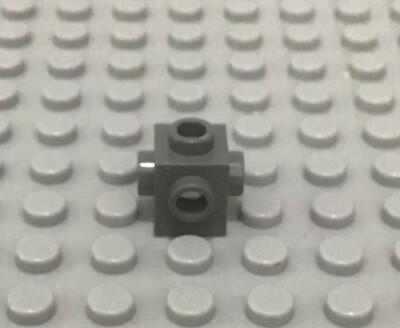 LEGO 1 Dark Bluish Gray Brick, Modified 1 x 1 with Studs on 4 Sides ...