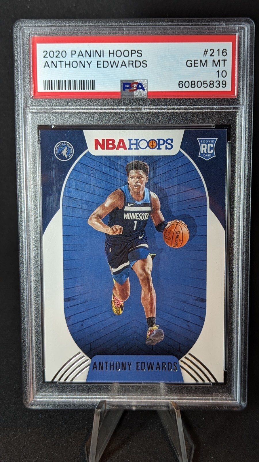 Anthony Edwards Rookie Card PSA 10 2020-21 Panini NBA Hoops 2020 #216 ...