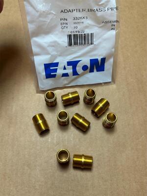 10x Pack Eaton 3326X6 Pipe Coupler Male Thread Straight Adapter Brass 3 ...