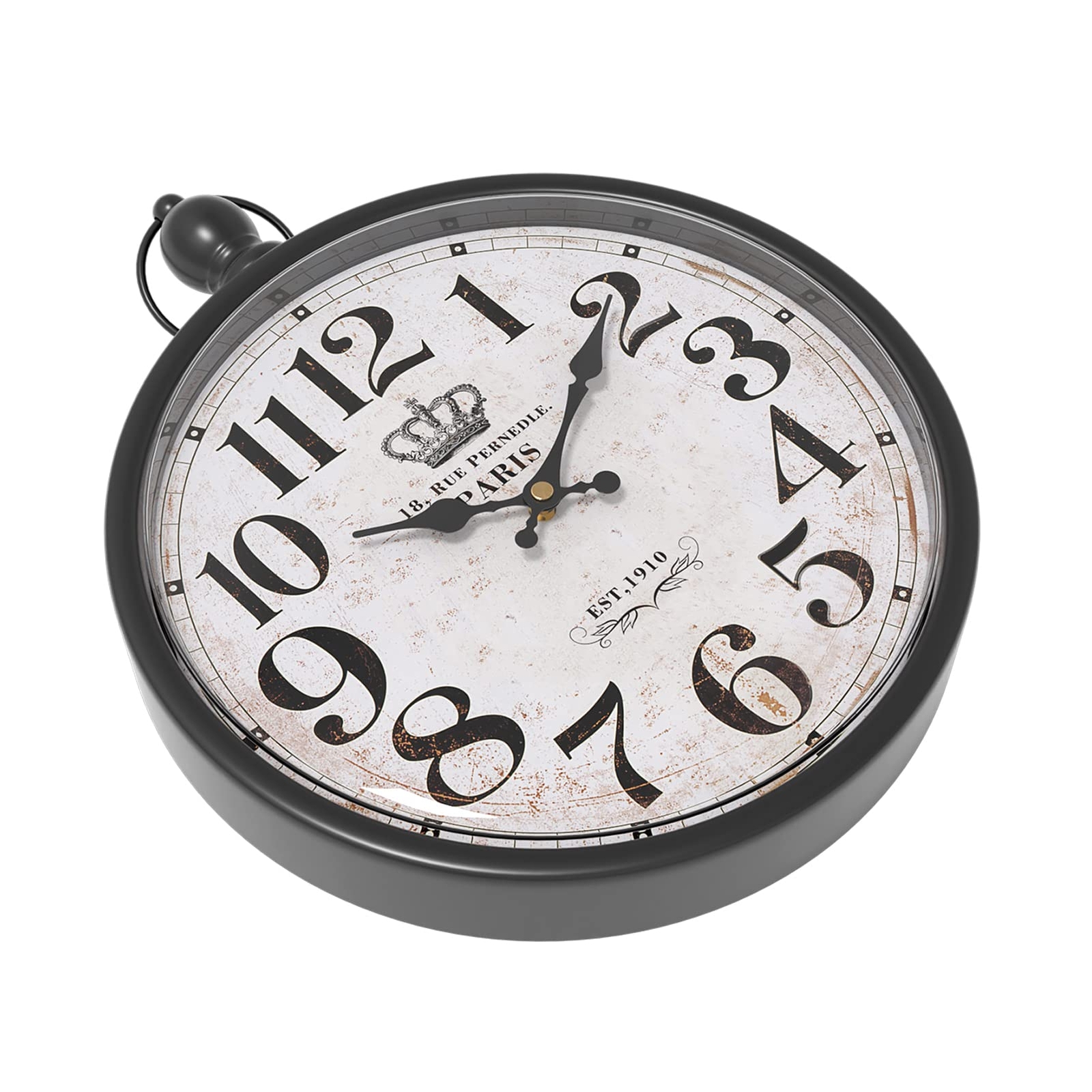 Retro Round Wall Clock. Black Vintage Antique Decor Wall Clocks for ...
