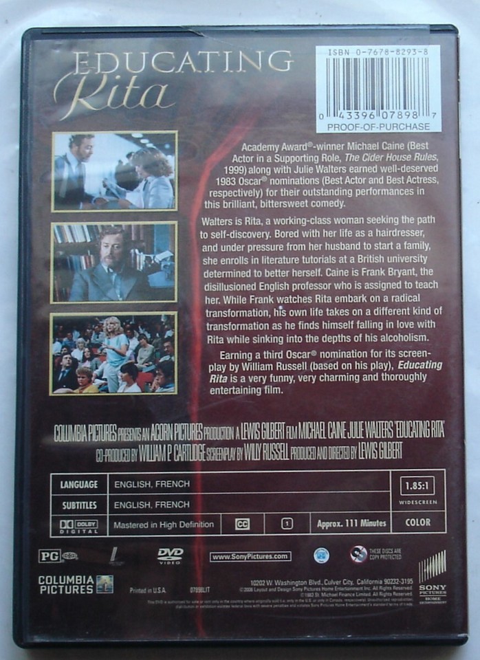 Educating Rita (DVD, 2003) Stars Michael Caine & Julie Walters | eBay