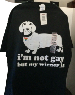 Vintage " I'M not gay but my weiner is" Pride T-Shirt Black X Large N W ...