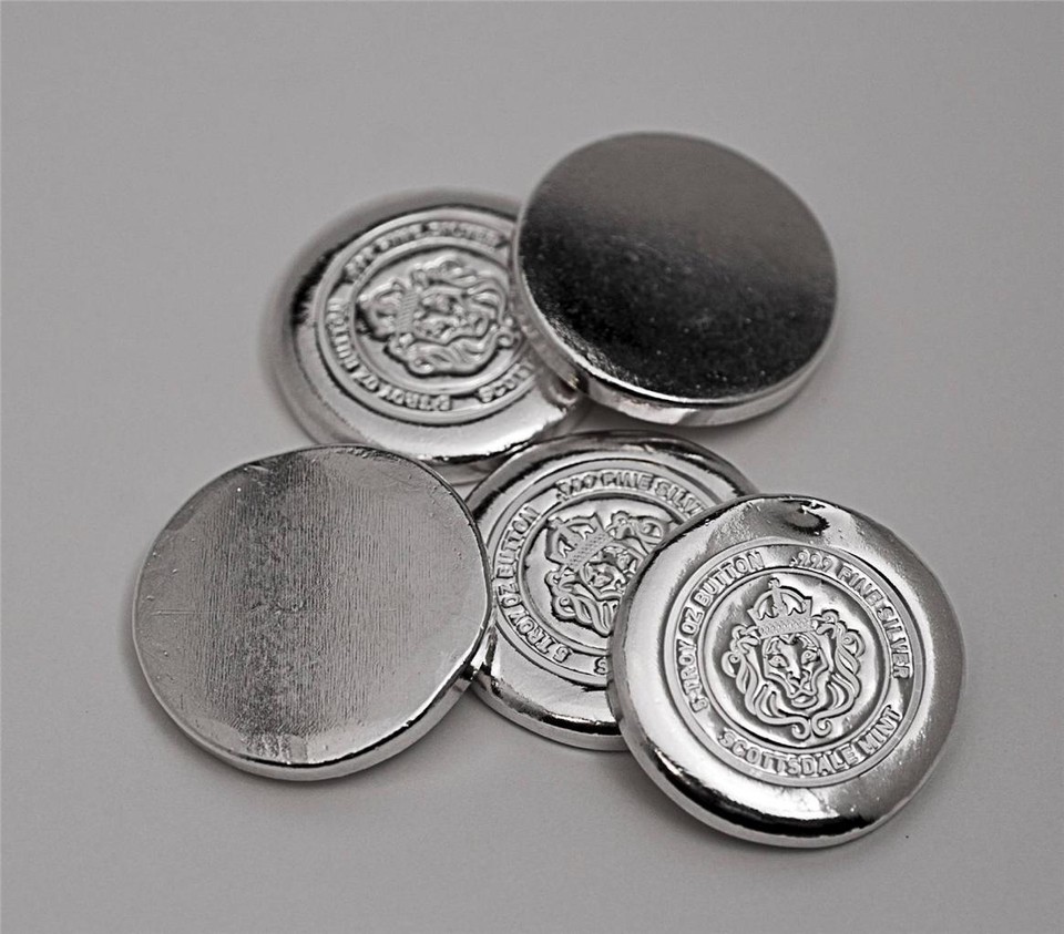 5 oz Scottsdale Silver Button .999 Fine Silver Bullion #A264 | eBay