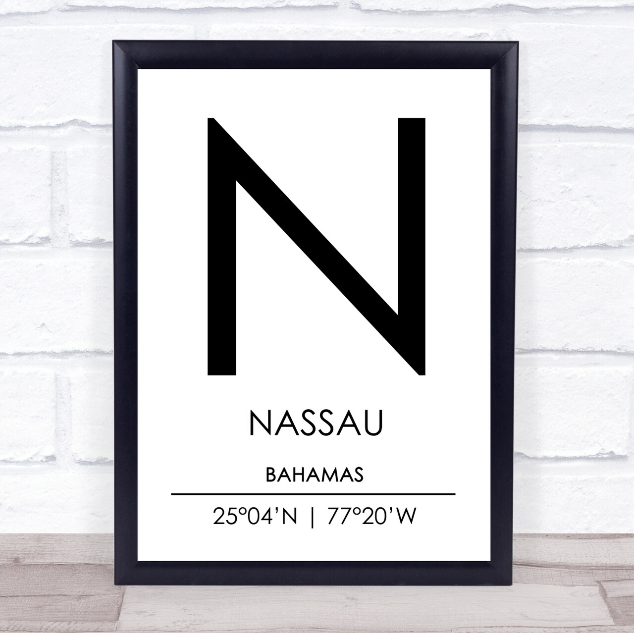 Nassau Bahamas Coordinates World City Travel Quote Wall Art Print | eBay