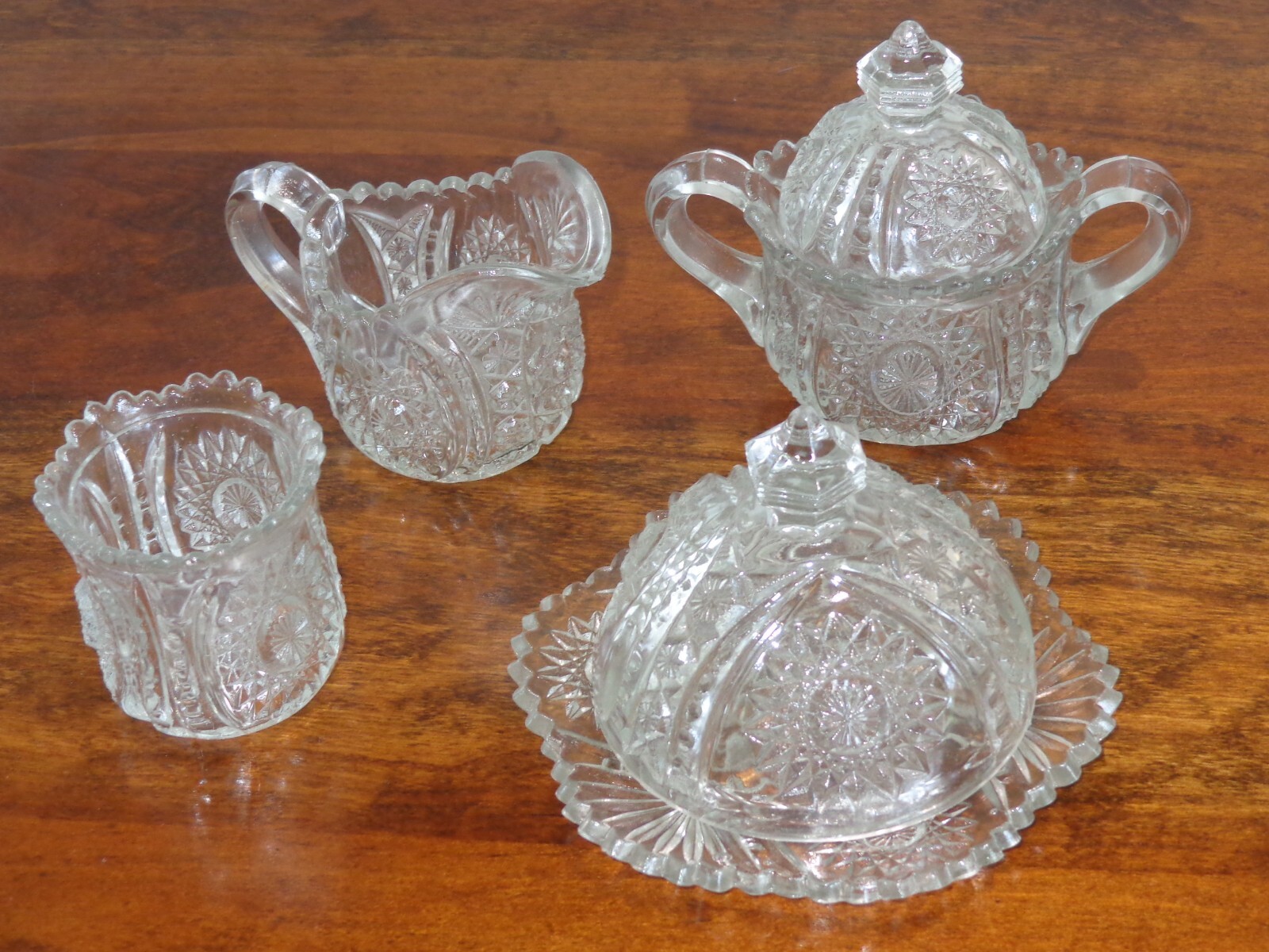 EAPG Pattern Glass Indiana Childs Toy Table Set Oval Star | eBay