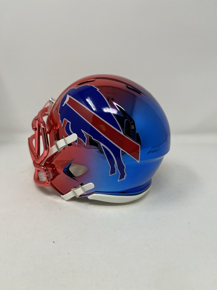 Bills custom 2 tone CHROME riddell mini helmet | eBay
