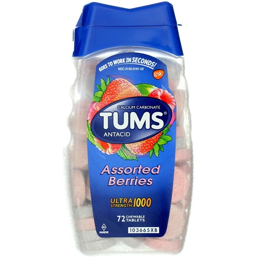 3 Pack Tums Ultra Strength Antacid Chewable Tablets, Assorted Berries ...