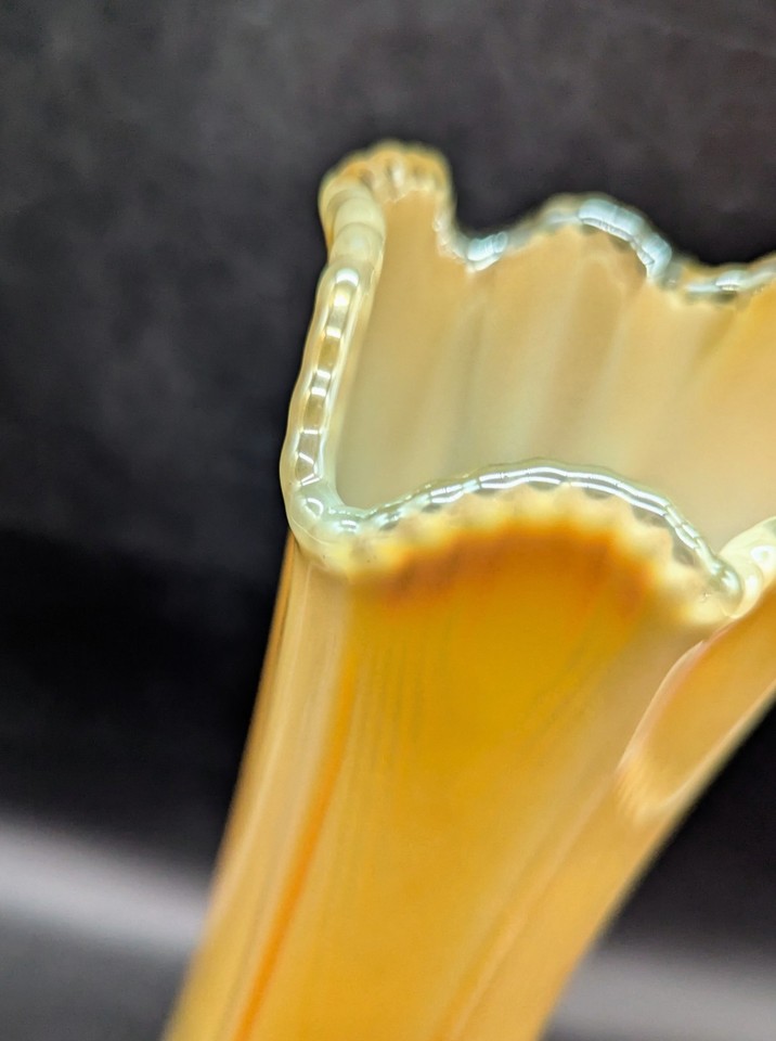 Vintage Fenton Aqua Marigold Opalescent Carnival Glass Drapery Footed ...