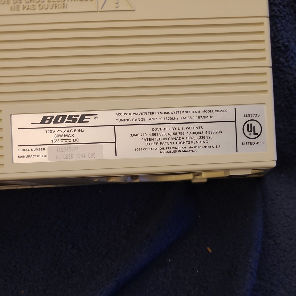 Vintage Bose Model CD-2000 Acoustic Wave Stereo Music System Tested ...