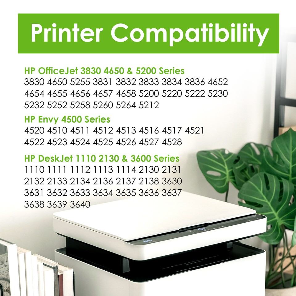 63 XL Black Color Ink Cartridge for HP Envy 4512 4516 4520 OfficeJet ...