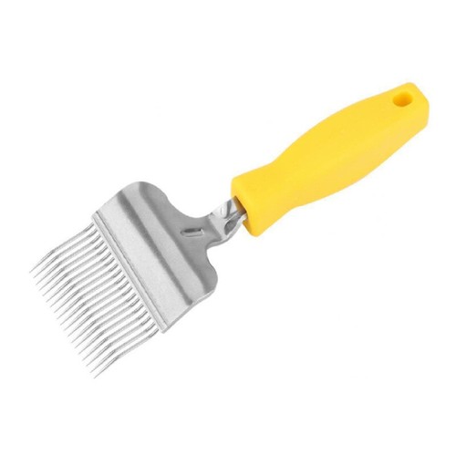 Beekeeping Uncapping Fork, 19 Tin Bend Needle w Yellow Plastic Handle ...