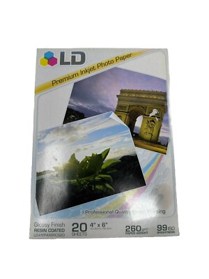 LD Premium Inkjet Glossy Photo Sticker Paper 4" X 6" 20 Sheets 260 ...